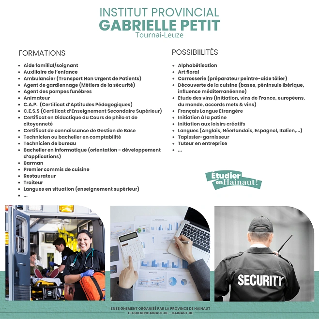 Nos formations - IPGP - Etudier en Hainaut