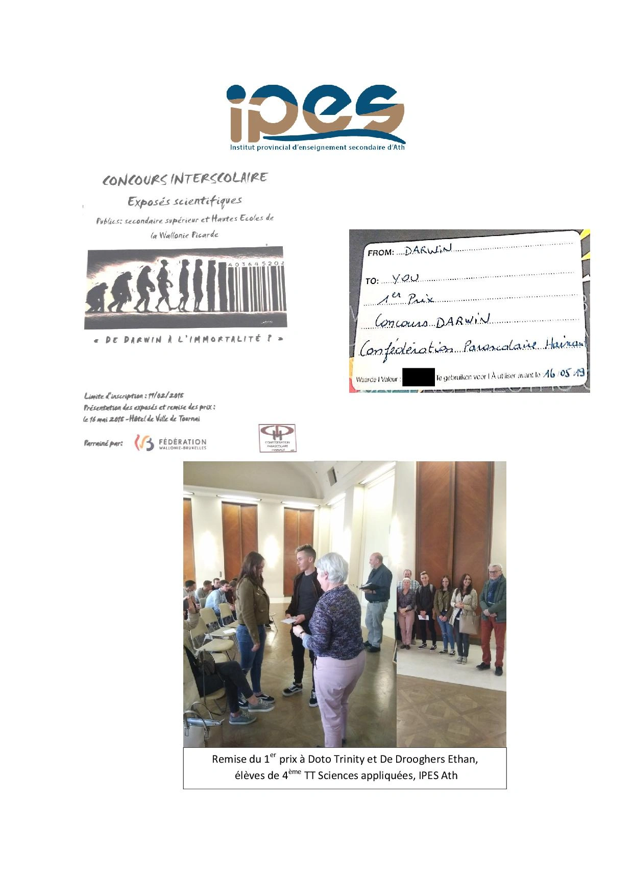 Actualités - Actualités IPES Ath - Etudier en Hainaut